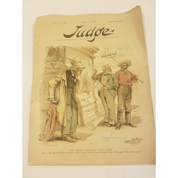 Antique | Other | Antique Judge Magazine Political Cartoons 888 Farmers ...